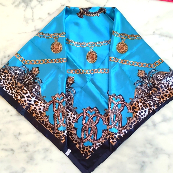 MOSI | Accessories | Nwt Mosi Bright Blue Silk Scarf | Poshmark